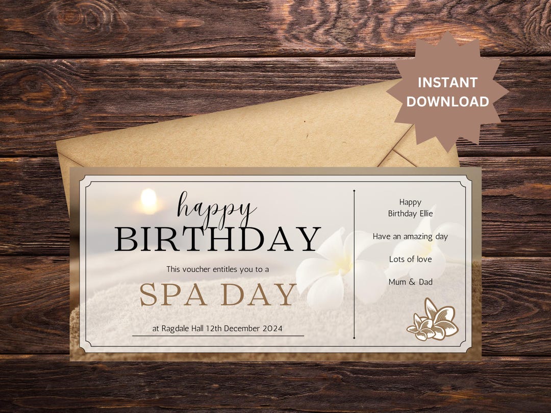 Spa Day Gift Voucher, Spa Days Gift for Spa Days Spa Day Gift for Her ...