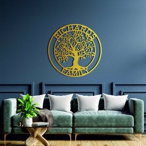 Personalized Family Treefamily Tree Metal Wall Arttree of - Etsy
