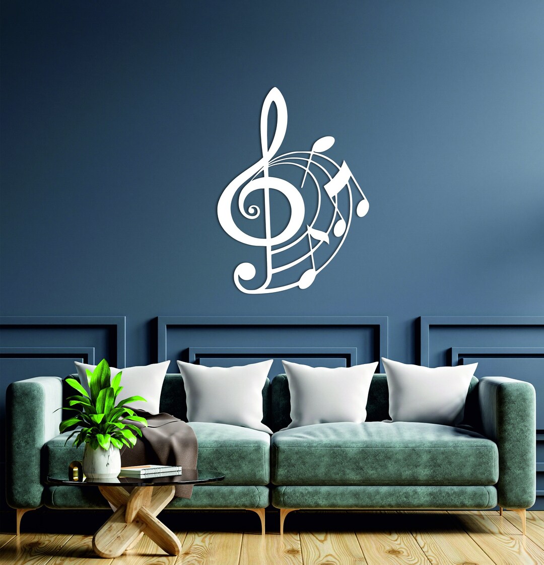Treble Clef Wall Decor, Metal Dancing Notes Wall Art, Metallic Wall Art ...