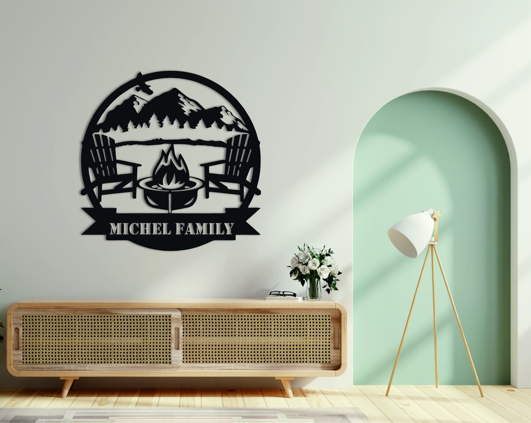 Custom Campfire Wall Art, Metal Wall Decor, Personalized Wall Decor ...