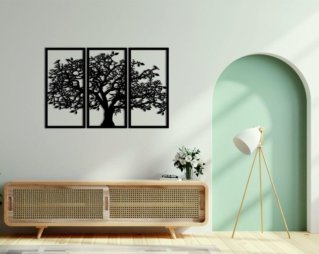 Tree of Life 3 Panels,tree of Life Metal Wall Art, Living Room Wall Art ...