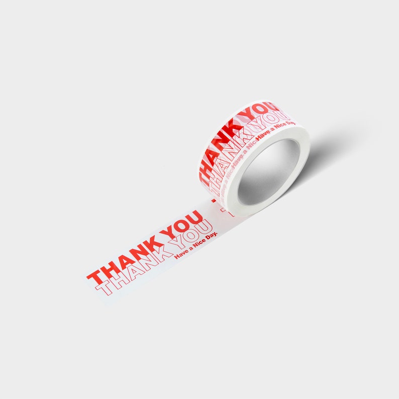 Thank You Packing Tape, NYC Bodega Bag Print, Modern Designer Shipping ... Thank You Packing Tape, NYC Bodega Bag Print, Modern Designer Shipping ...