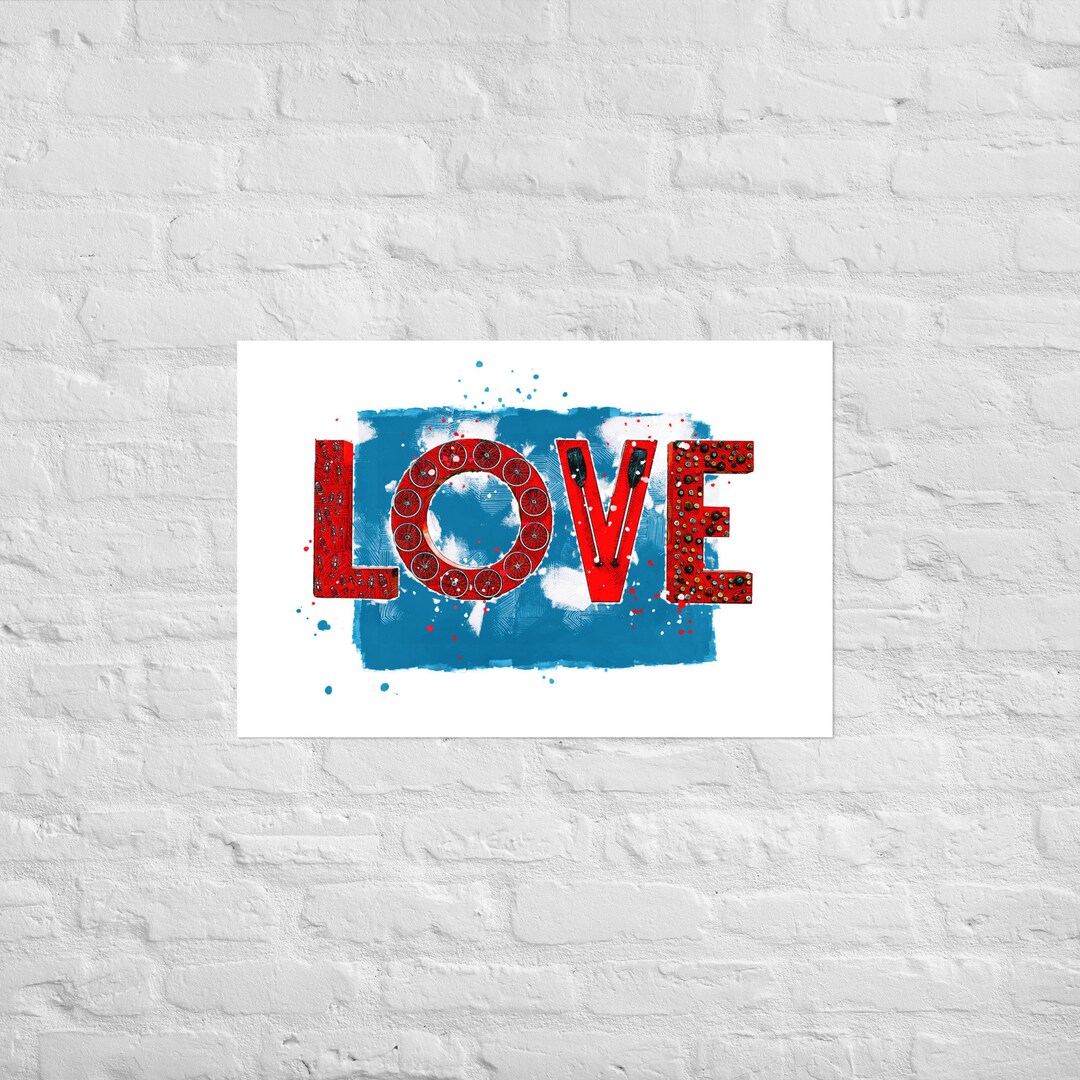 LOVE Sign Virginia Watercolor Premium Art Print | Wall Art, Decor ...