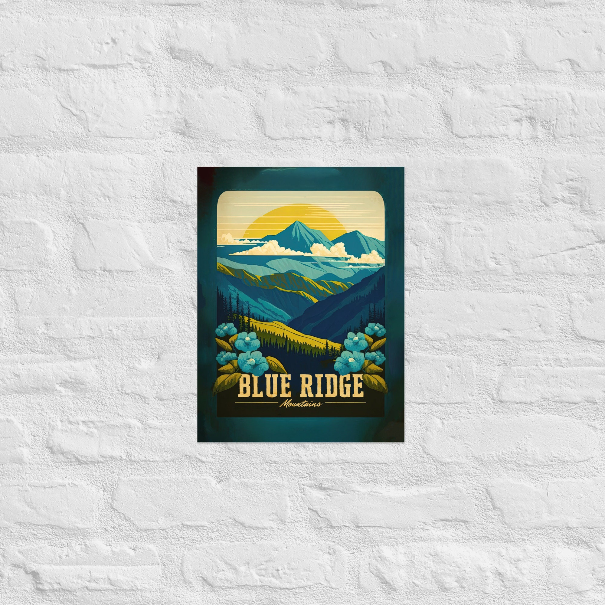 Blue Ridge Mountains Travel Poster Wall Art, Nature Wall Art, Nature ...