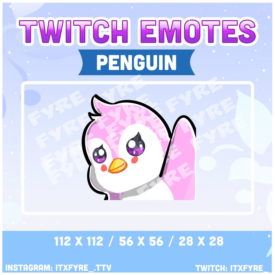 Kawaii Pink Penguin Wave Emote for Twitch and Discord Pink - Etsy