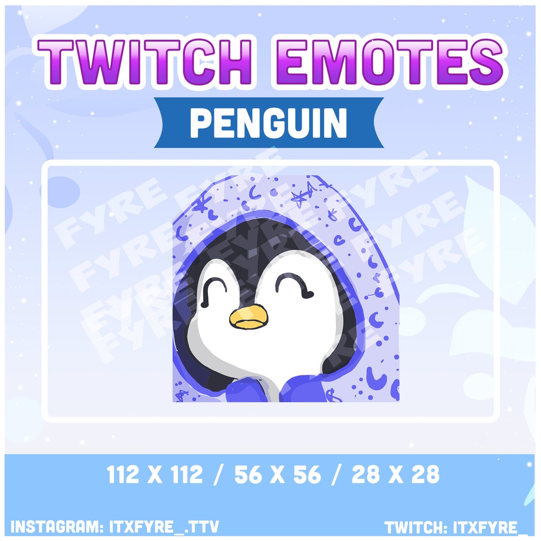 Kawaii Penguin Cozy Emote for Twitch and Discord Penguin - Etsy