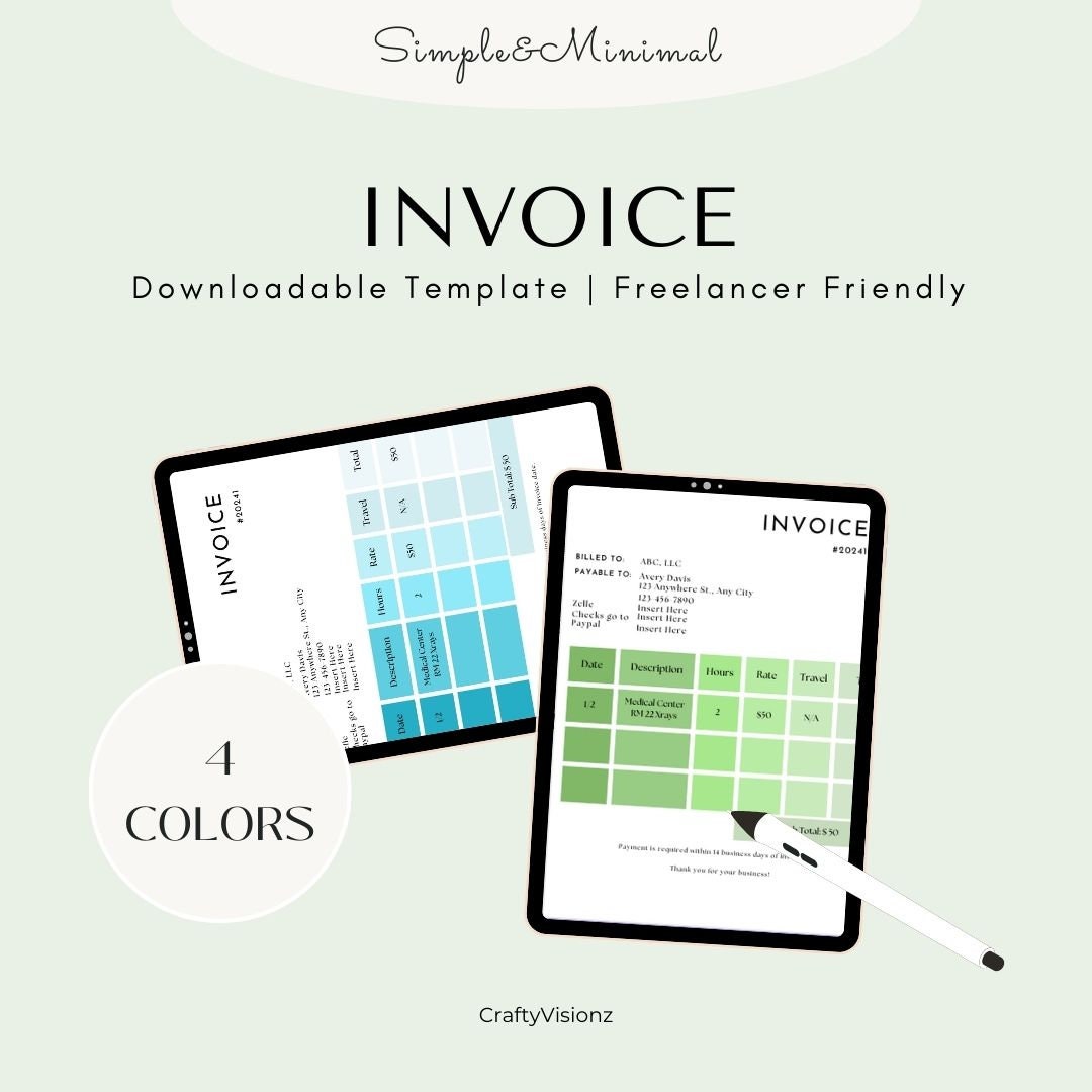 Freelance Invoice. Template Link. Digital Download. Easy to Use ...