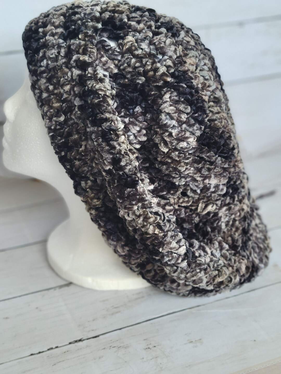 Crocheted Crushed Velvet Slouchy Tam - Etsy