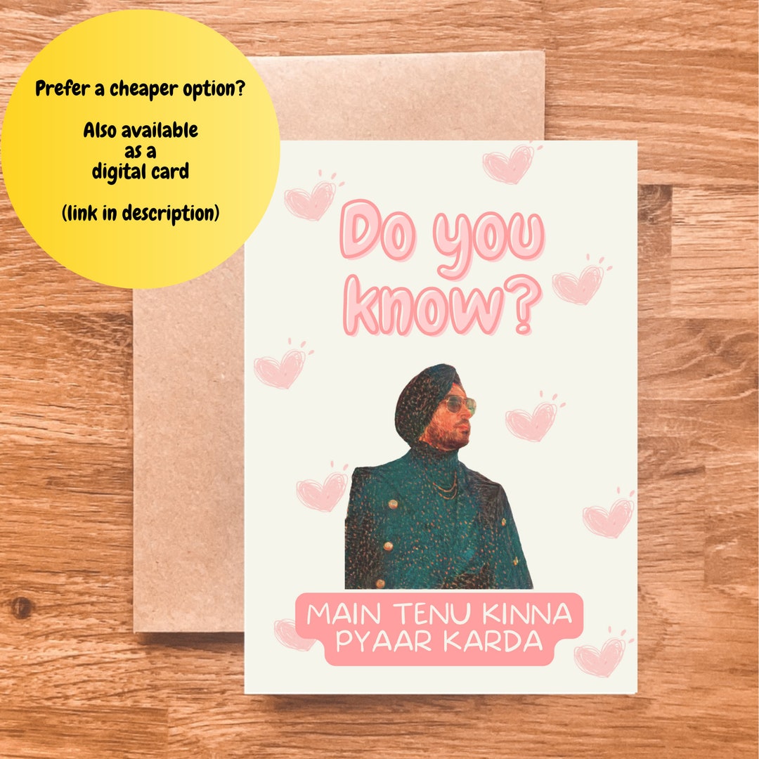 Do You Know? - Diljit Dosanjh Inspired Card - Happy Anniversary ...