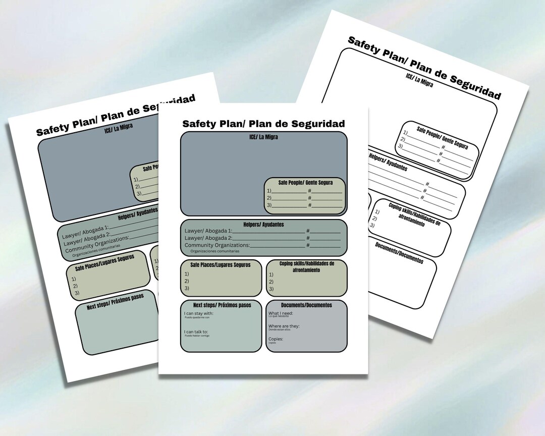 Safety Plan, Safety Planner, Plan De Seguridad, Notes, ICE Planner PDF ...