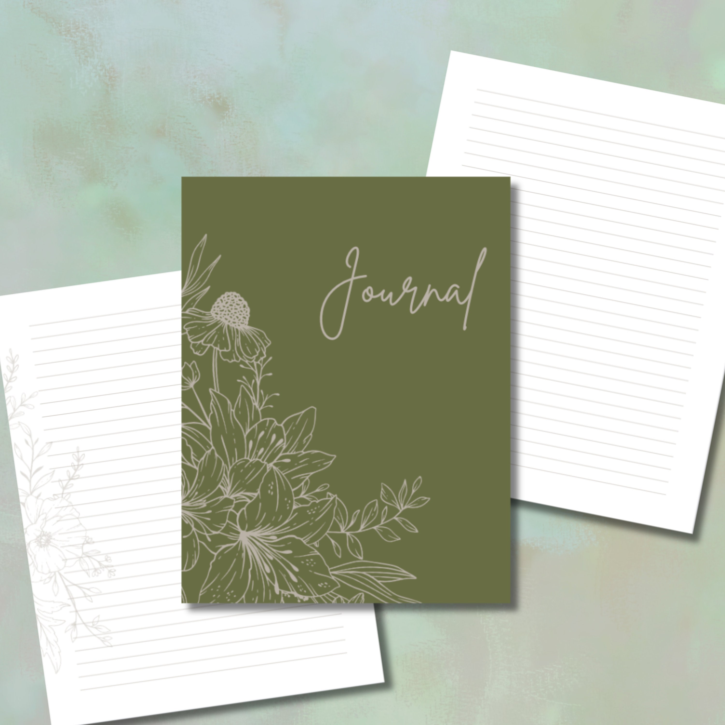 Journal, Digital Journal, Canva Template, 50 Pages, Lined Journal ...