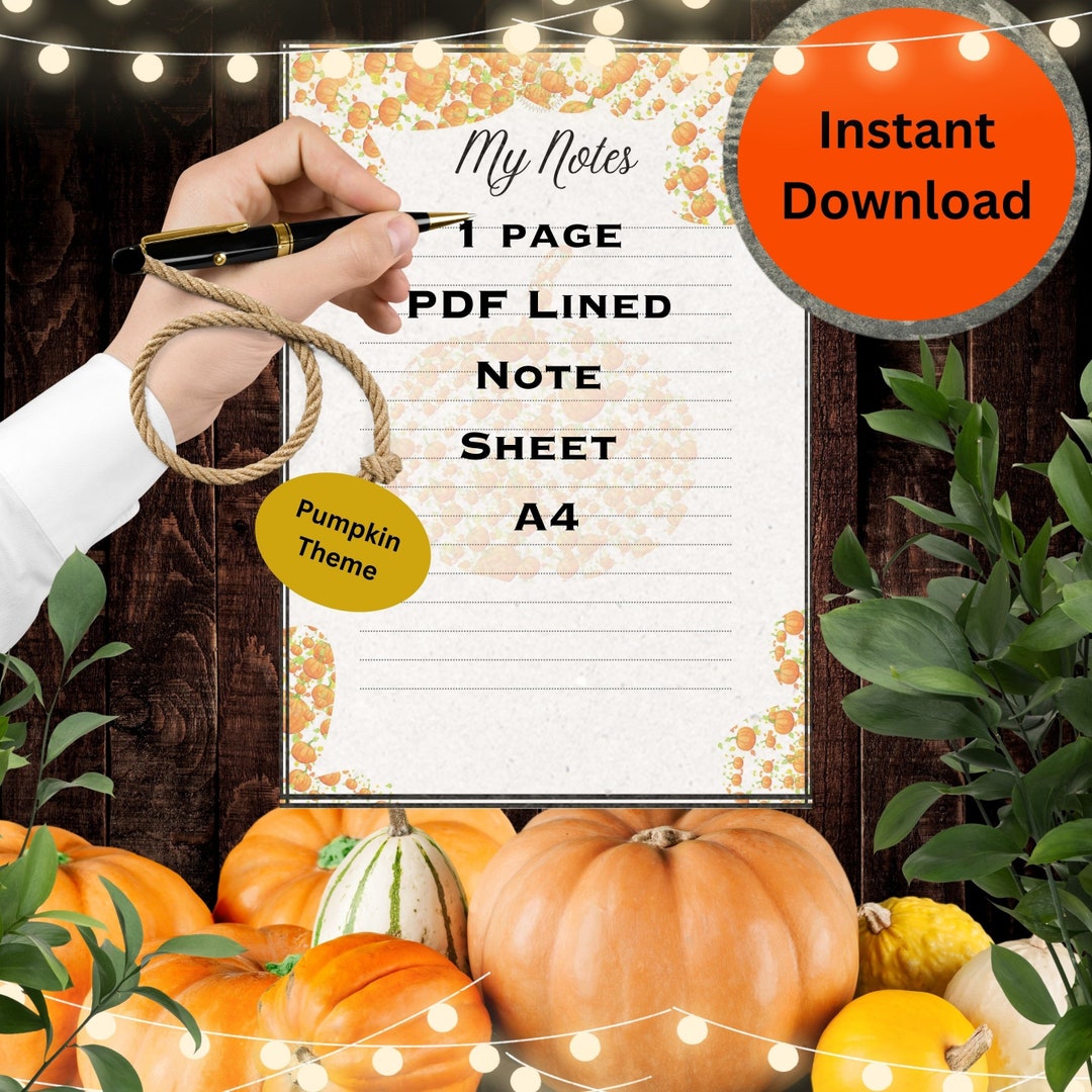 Printable Notepad, Cute Notepad, Halloween Pumpkin Pattern, Pumpkin Notepad, Cute Notepad ...
