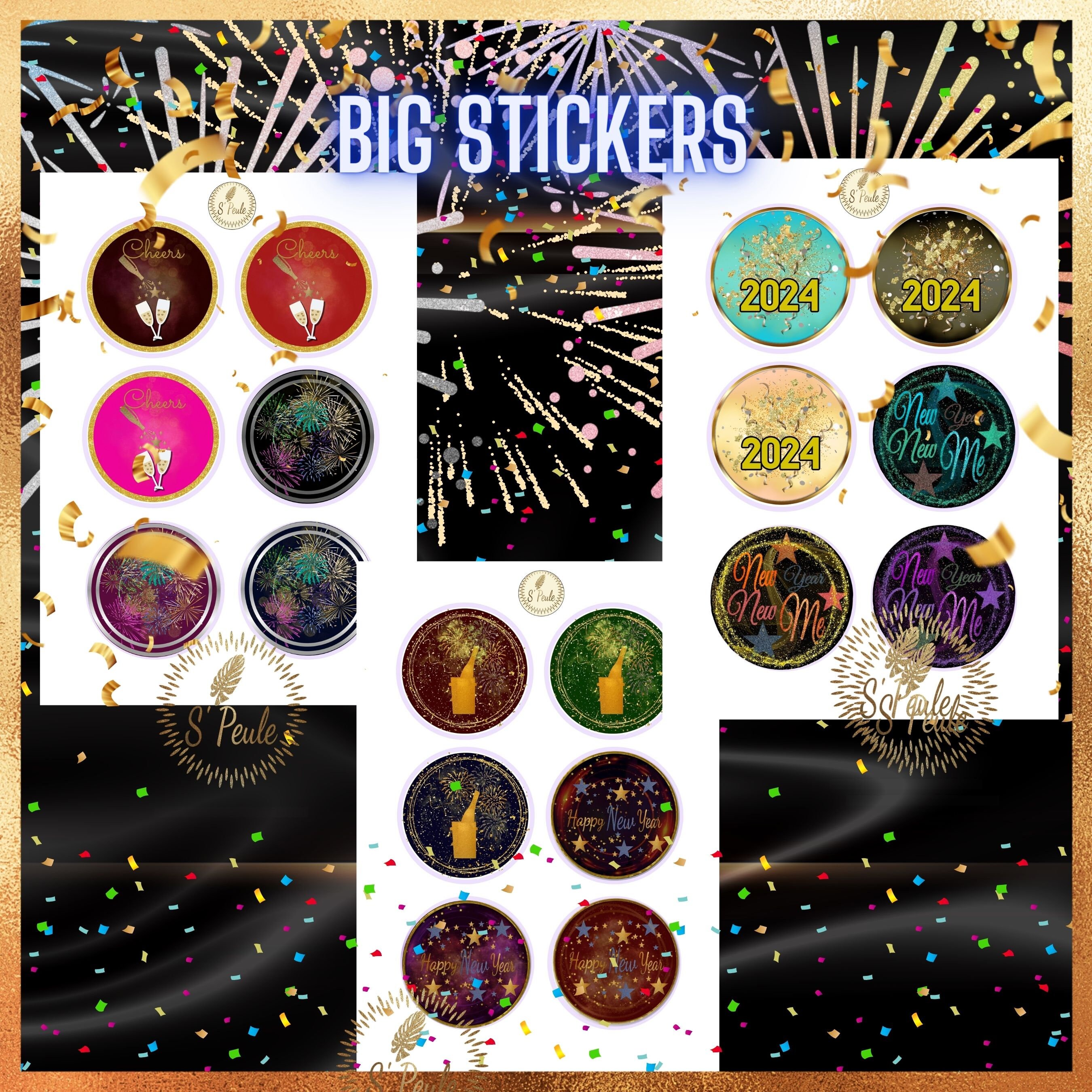 2024 Stickers Printable Stickers Happy New Year Stickers - Etsy