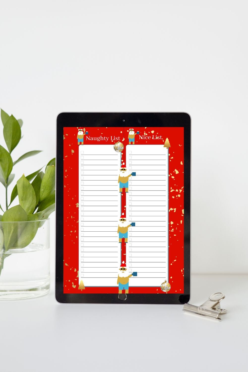 Santa Naughty or Nice List, PDF Instant Download, Funny Holiday Theme ...