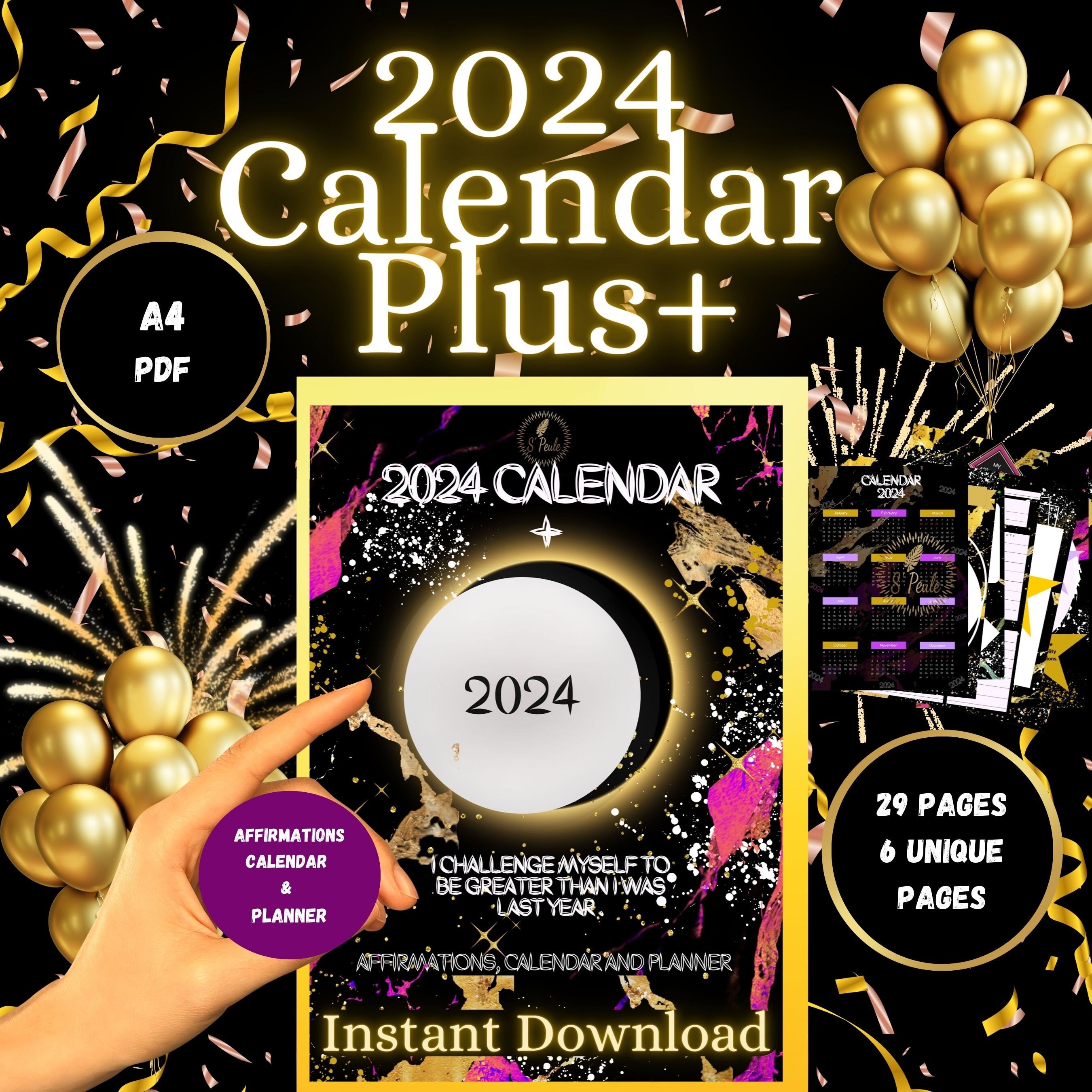 Planner 2024 Pdf, 2024 Calendar File, 2024 Planner With Daily Page ...