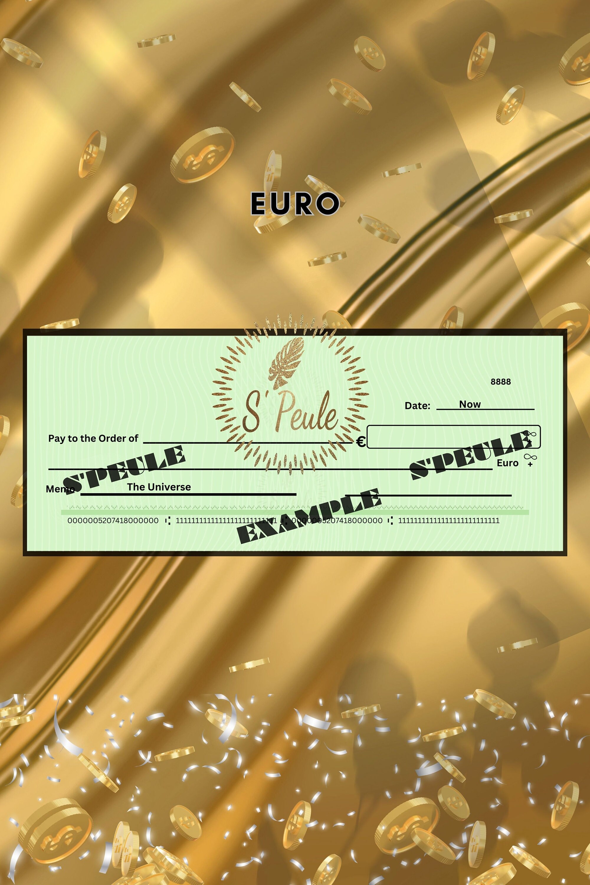 Euro Check, Digital Law of Attraction Printables,manifest Money ...