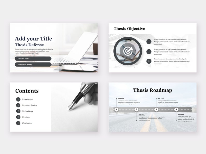 Minimal Clean Thesis Defense Powerpoint Template - Etsy