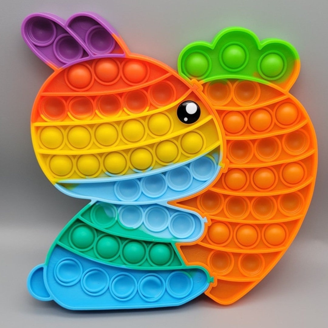 Bunny Rabbit & Carrot 2-in-1 Silicone Candy Mold and Fidget Bubble ...