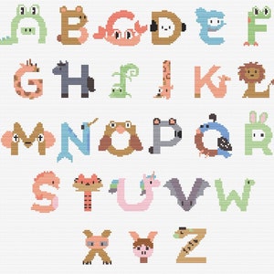 Cute Animals Alphabet Cross Stitch Pattern Downloadable - Etsy