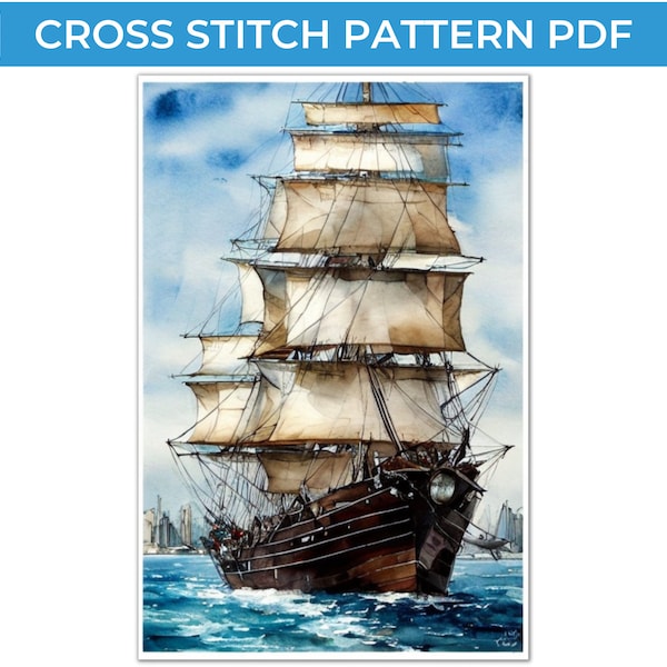 Tall Ship Cross Stitch Pattern - Etsy