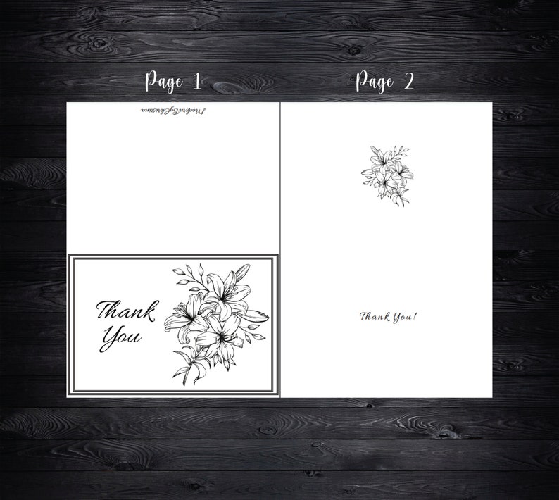 Thank You Card, Black and White, Modern, Printable, PDF - Etsy