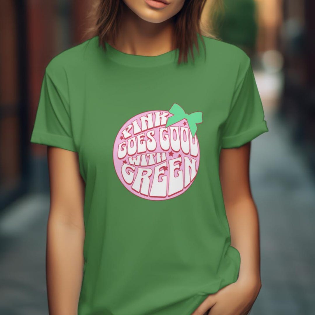 Pink Goes Good With Green Retro Style T-shirt - Etsy