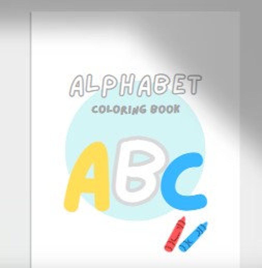 White Minimalist Alphabet Coloring Book Worksheet - Etsy