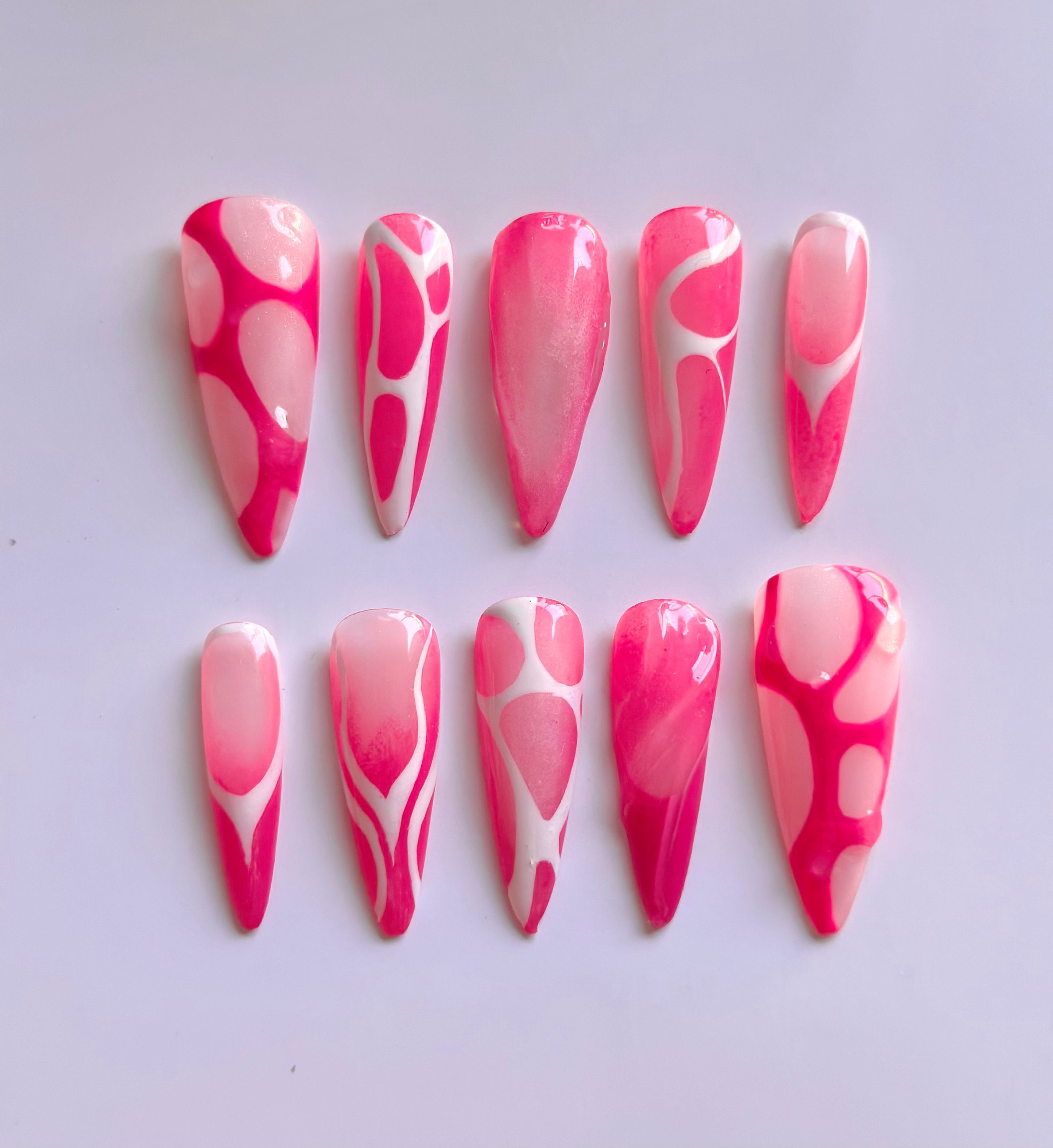 Cyber Barbie - Pink Y2K Custom Press-on Nails - Etsy