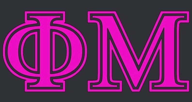 Phi Mu Sorority Greek Letters ΦΜ Vinyl Decal Sticker - Etsy