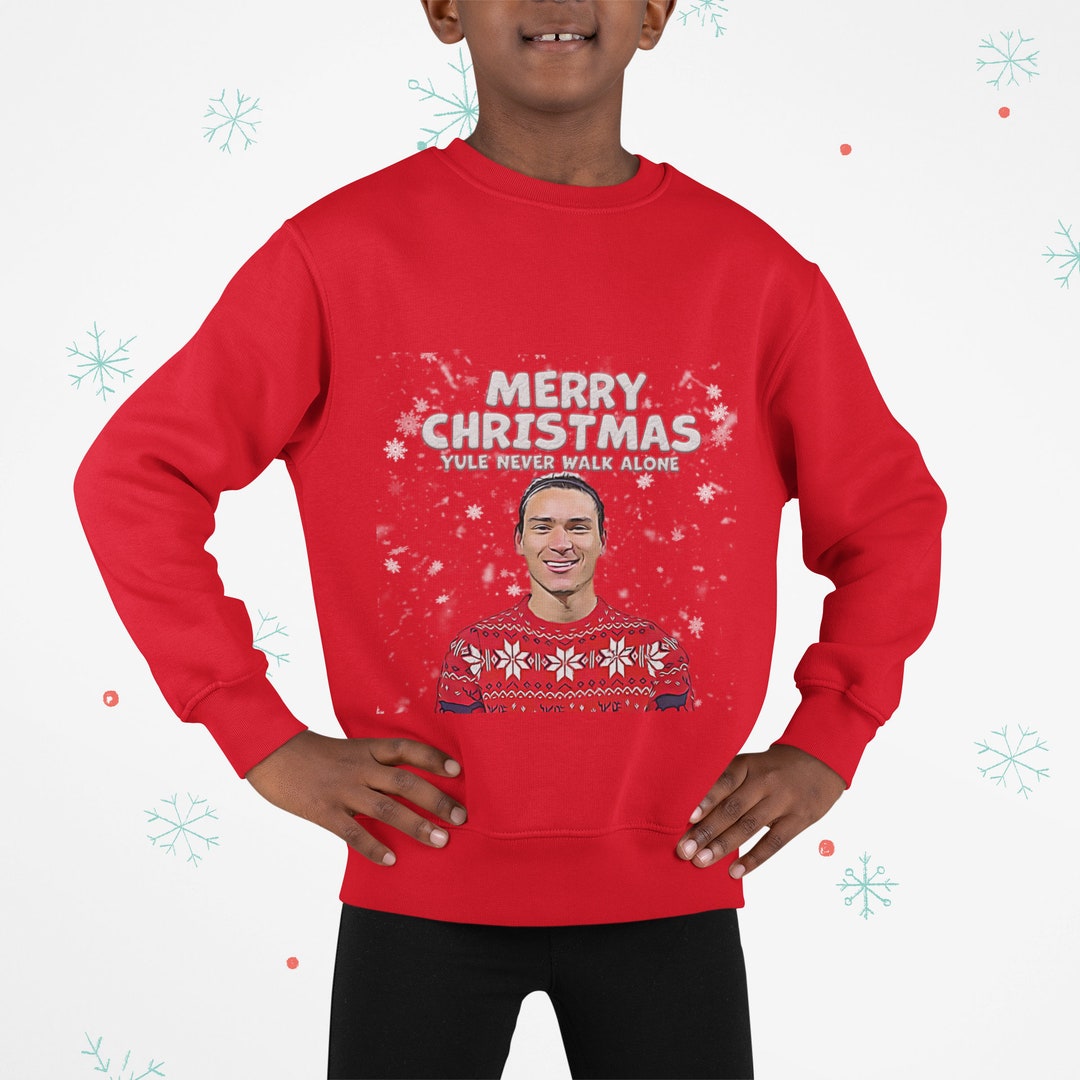 Liverpool Merry Christmas Jumper, Darwin Nunez Christmas Jumper Kids ...