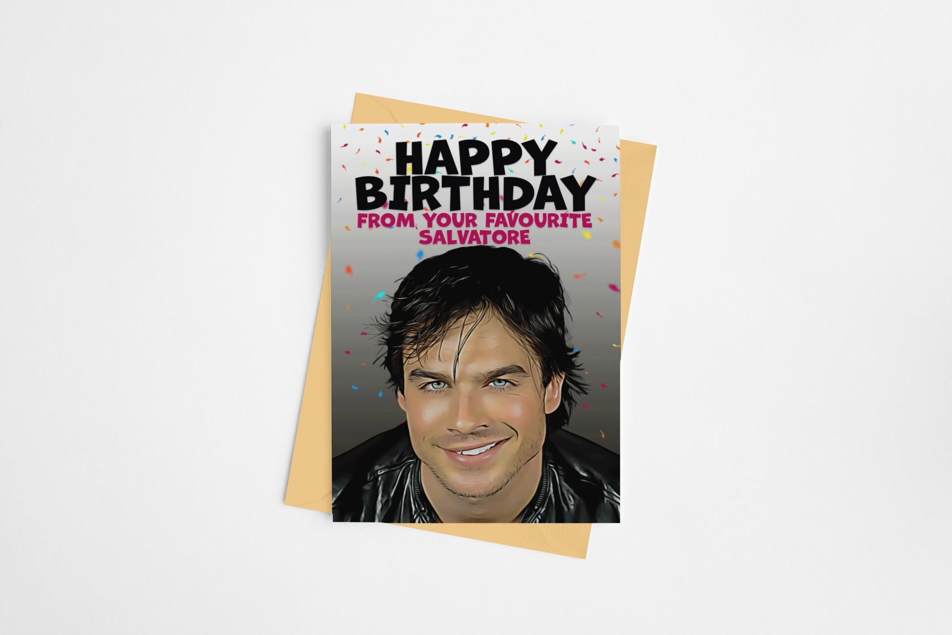 Damon Salvatore Happy Birthday Card Ian Somerhalder Birthday - Etsy UK