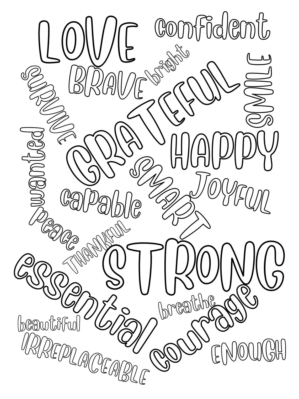 Positive Affirmation - Poster PNG Print 8.5x 11 In - Etsy