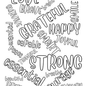 Positive Affirmation - Poster PNG Print 8.5x 11 In - Etsy