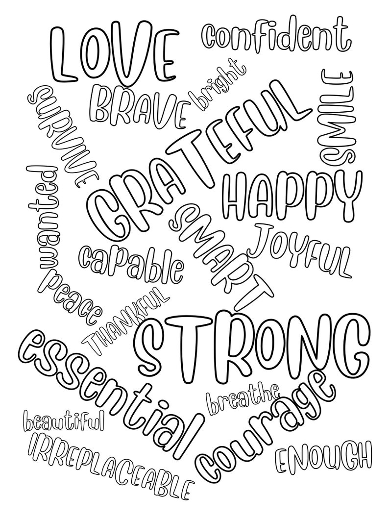 Positive Affirmation - Poster PNG Print 8.5x 11 In - Etsy