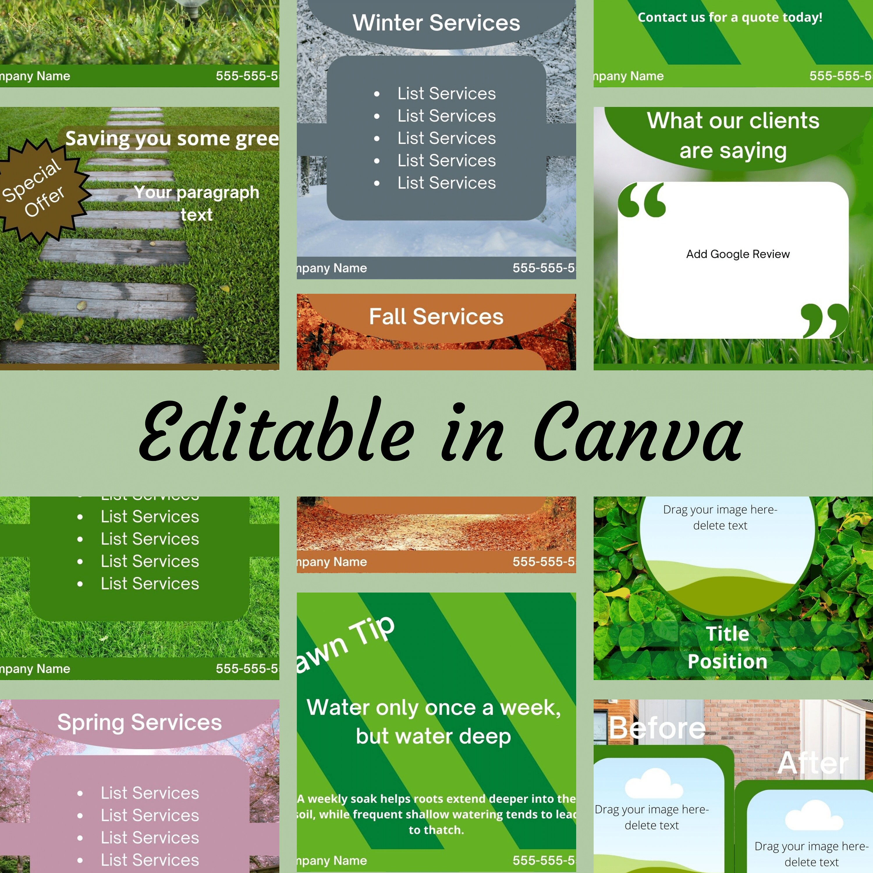 Lawn Care Social Media Template - 20 Lawn Service Facebook Posts ...