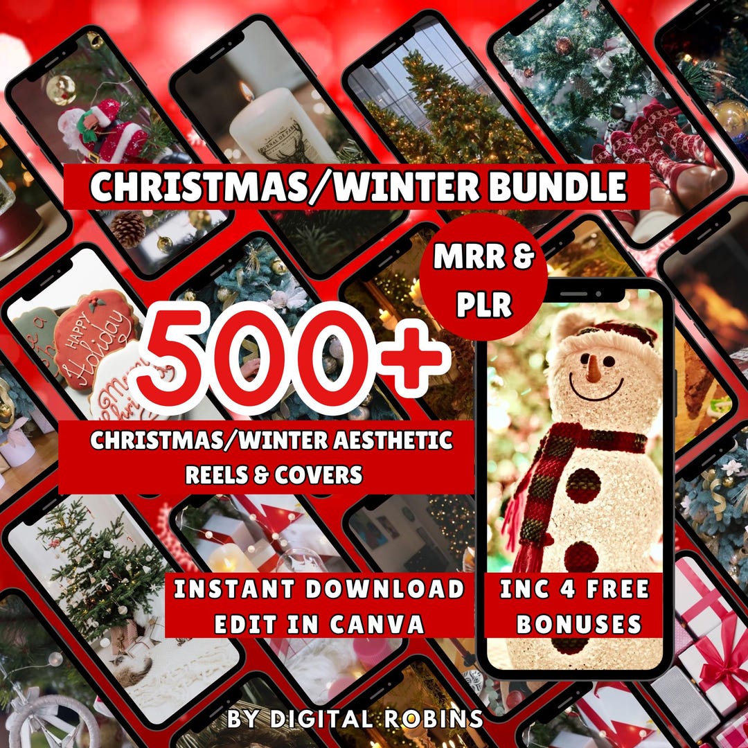 500+ Christmas & Winter Reels, Social Media Content Creation Bundle ...