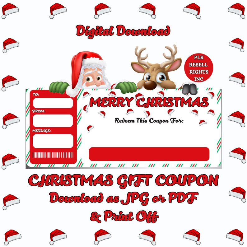 Christmas Coupon Template, Editable Canva Template, Printable Christmas ...