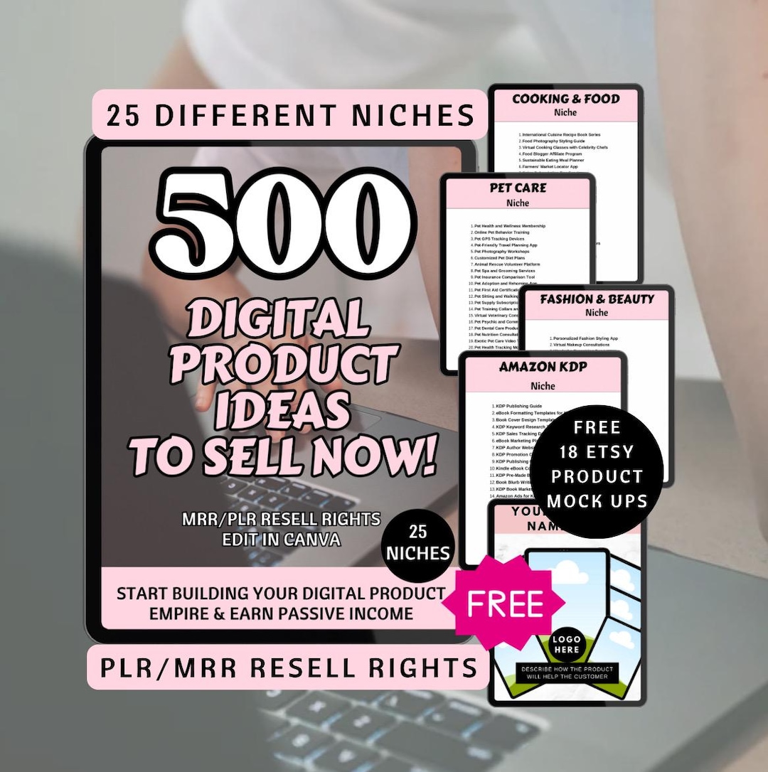 500 Digital Product Ideas E-book: MRR PLR Resell Rights (digital ...