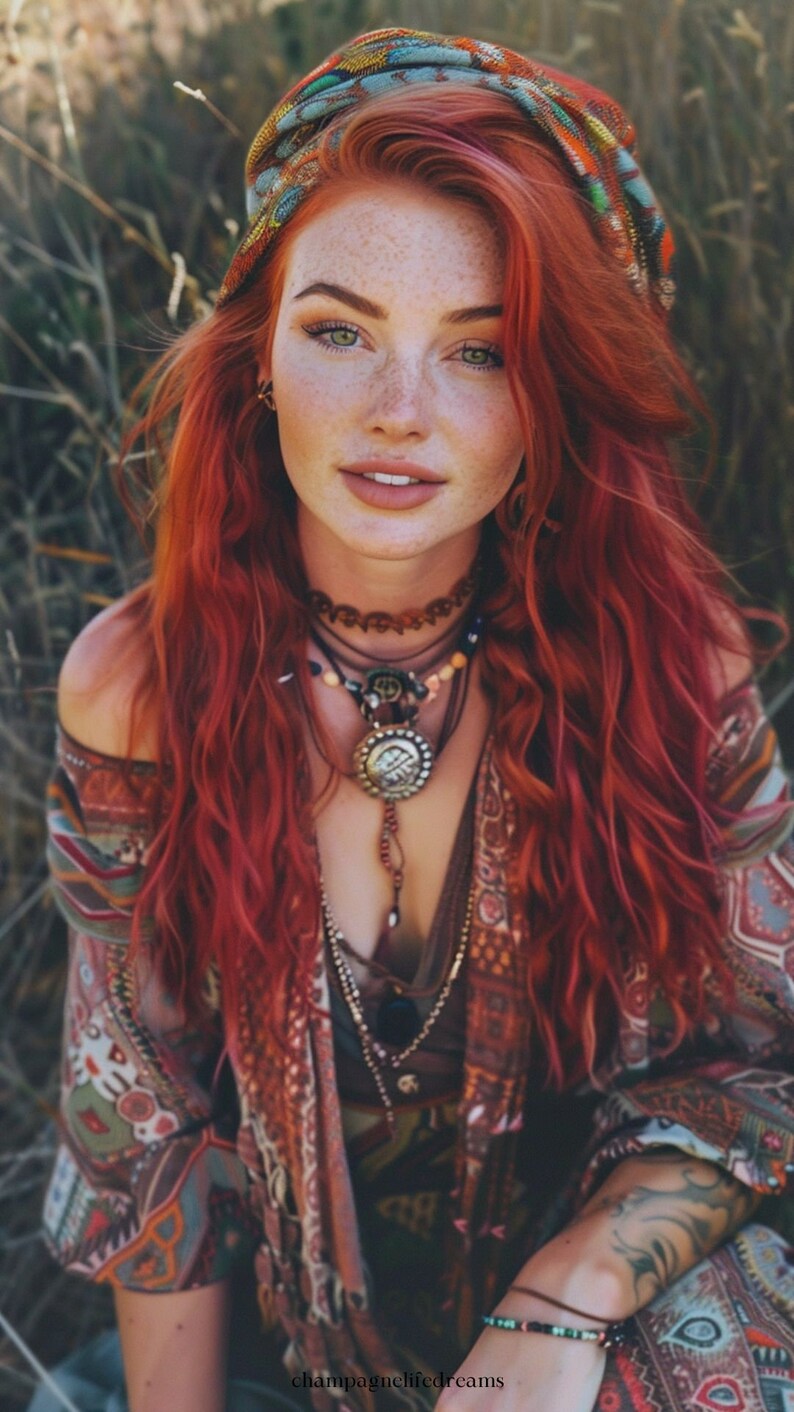 Boho Babes 100AI Images, Stock Photos, MRR/PLR Content Creation Digital ...