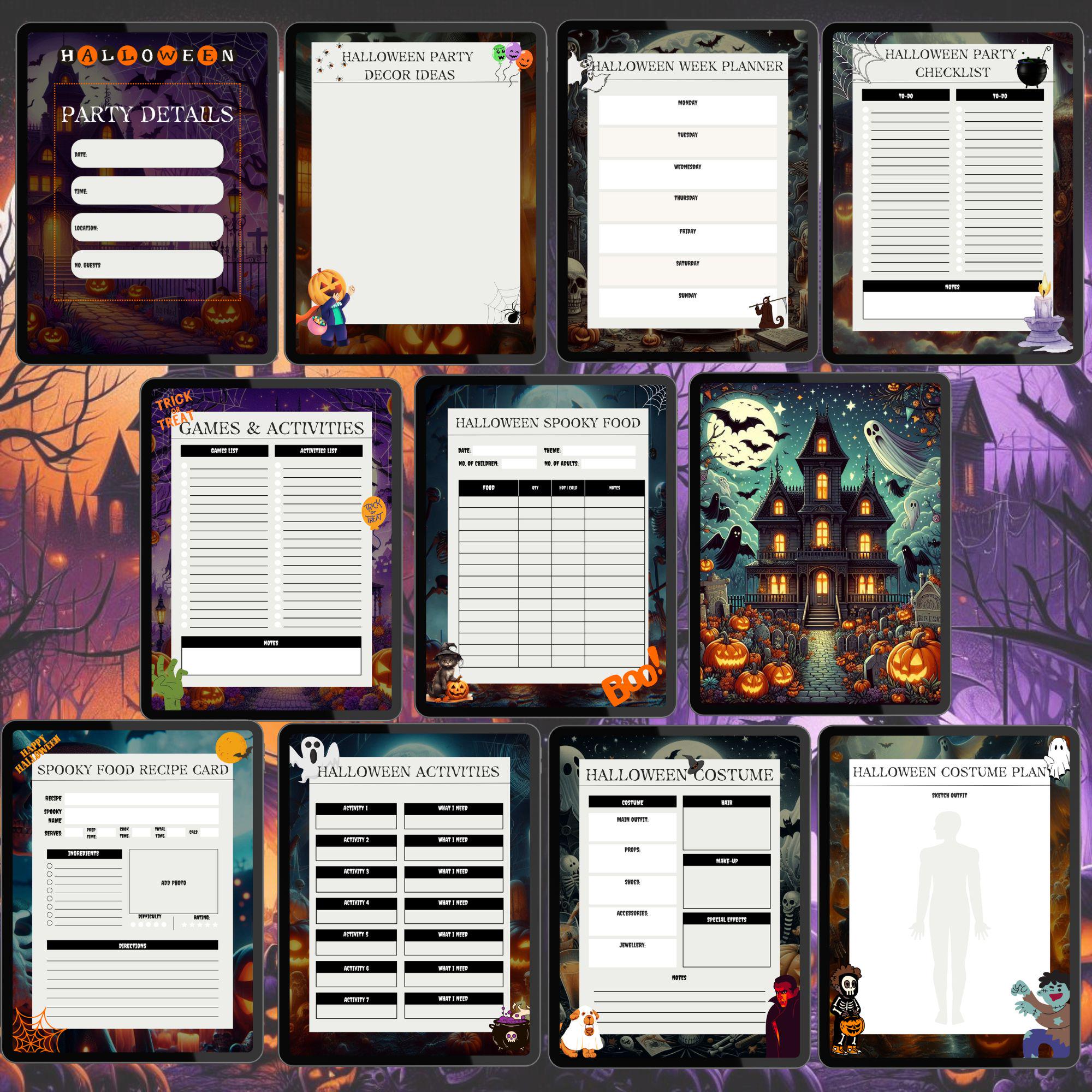 Editable Halloween Party Planner Canva Template: MRR/PLR Google Drive ...