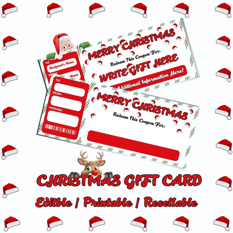 Christmas Coupon Template, Editable Canva Template, Printable Christmas ...