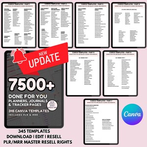 7500 Pages Done for You 345 Canva Templates Bundle: Updated 2026/27 PLR ...