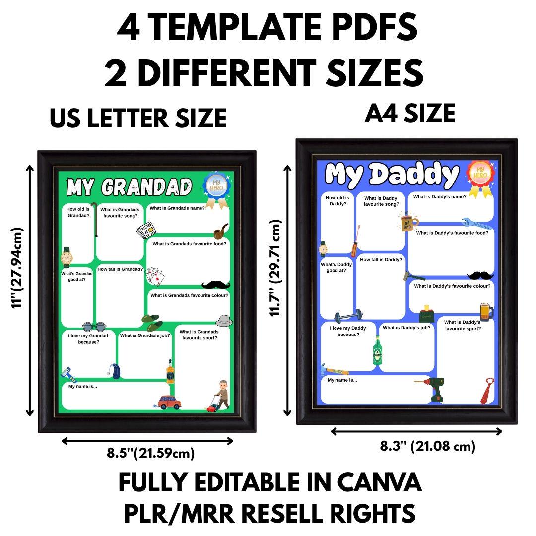 Dad Editable Poster Template, Customizable Fathers Day Photo Collage ...