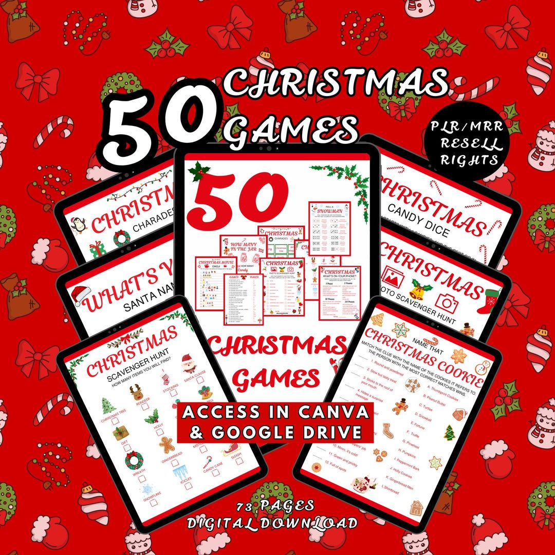 Printable Christmas Game Bundle, Christmas Party Games, Christmas ...