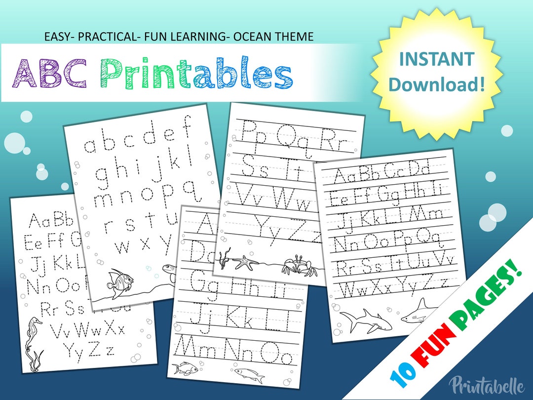 Learn ABC Traceable Pages, Printable Activity Pages, Kids Fun ...