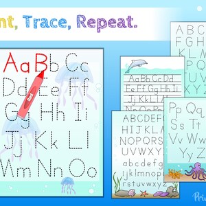 ABC Traceable Pages, Printable ABC Homeschool Pages, Educational ...