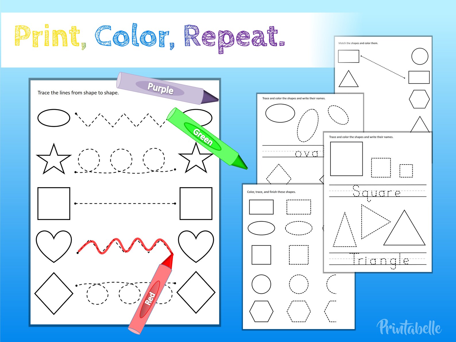 Learning Shapes, Printable Activity Coloring Pages, Kids Activity Pages ...