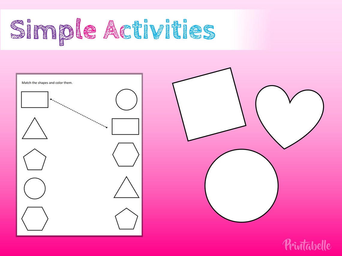 Learning Shapes, Printable Activity Coloring Pages, Kids Activity Pages ...
