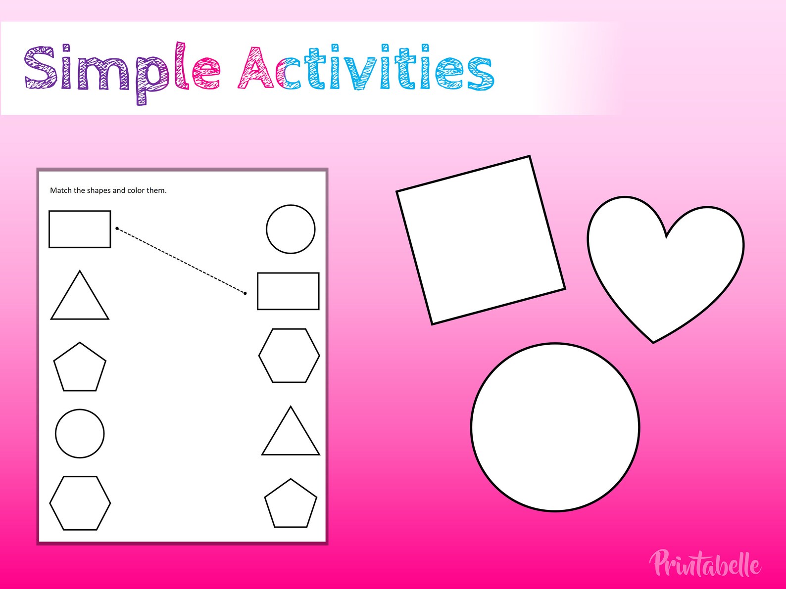 Learning Shapes, Printable Activity Coloring Pages, Kids Activity Pages ...