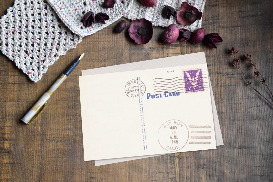 Printable Post Card, Vintage Postcard, 1940's Postcards, With Win the ...